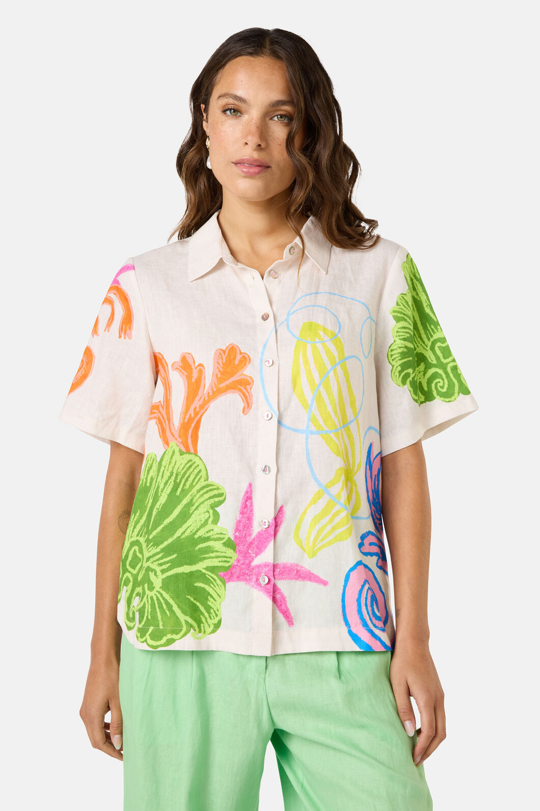 Fleur Tango Print Linen Shirt – Gorman NZ