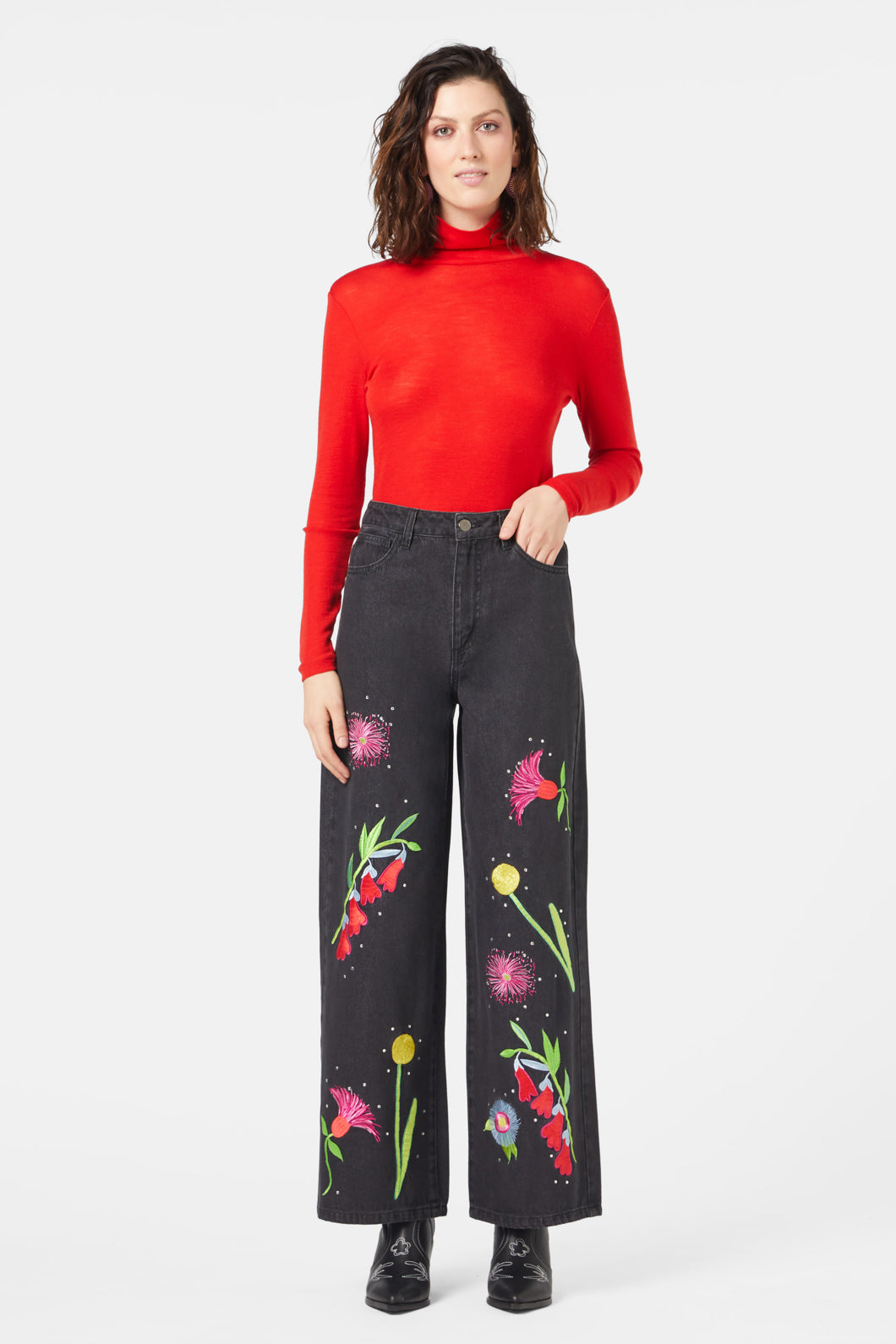 Winter Waratah Embroidered Jeans – Gorman NZ